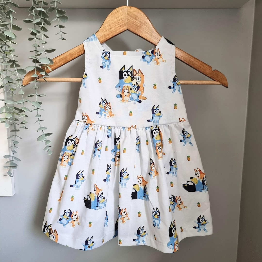 Handmade Bluey Character Dress, Baby Girl Clothes, Birthday Party ...