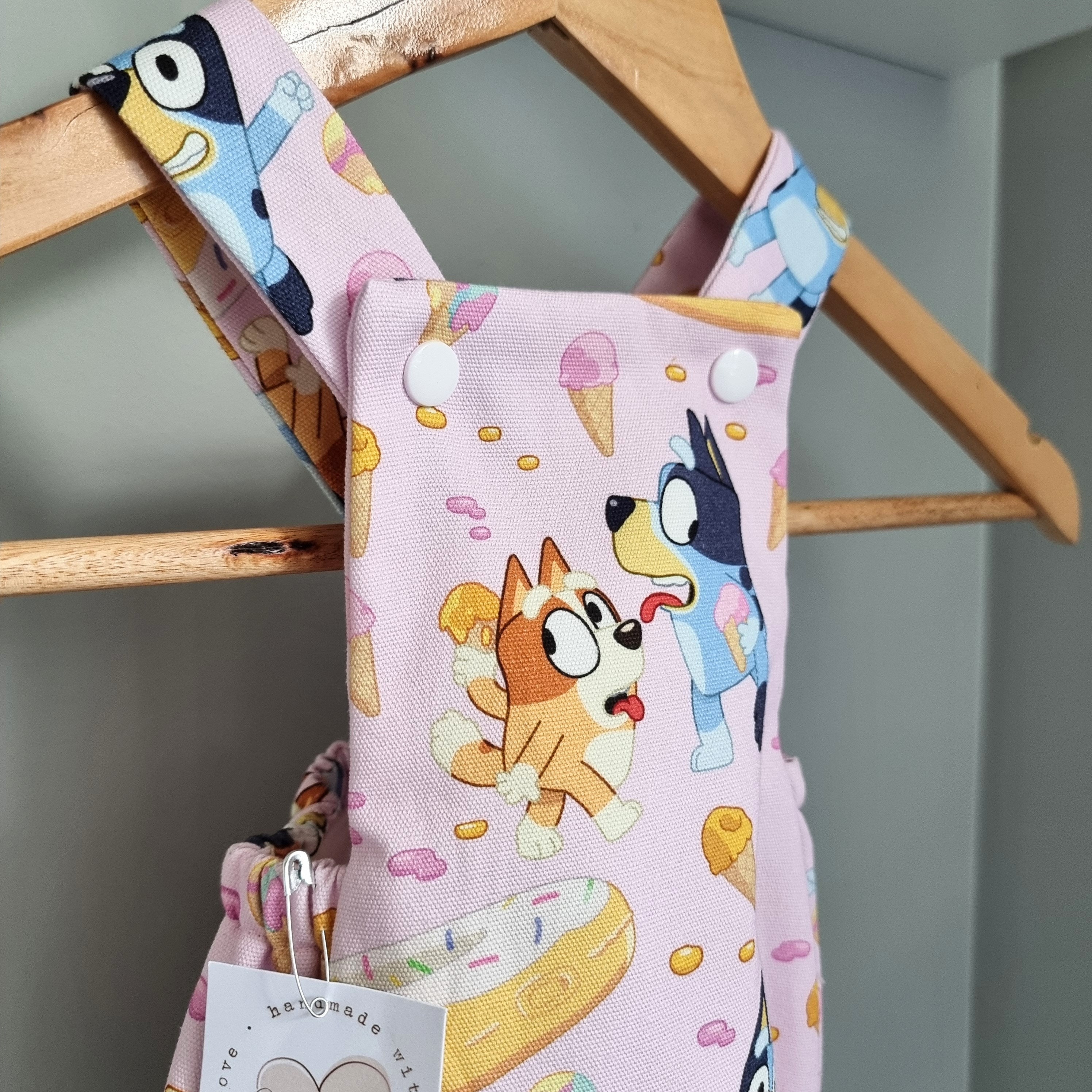 Handmade Bluey Baby Overall Romper, Bluey Baby Romper, Bluey Romper ...