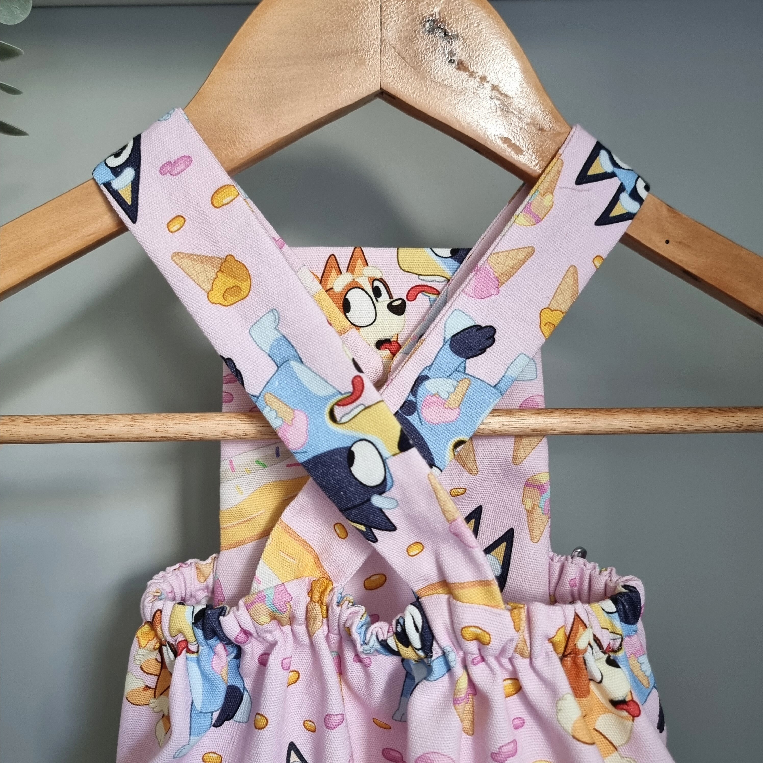 Handmade Bluey Baby Overall Romper, Bluey Baby Romper, Bluey Romper ...