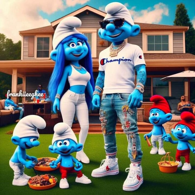 Smurfs on Earth Poster - Etsy