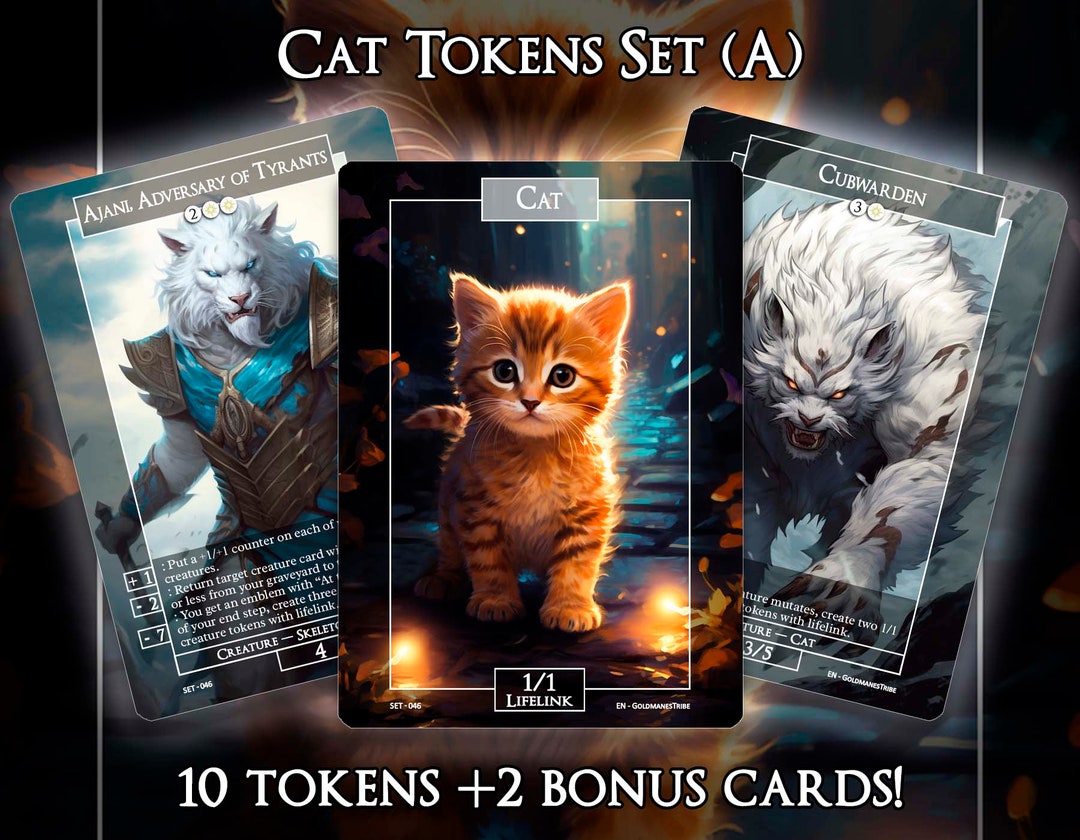 Cat Tokens Set A 12 Cards MTG Tokens MTG Proxies Magic the Gathering ...