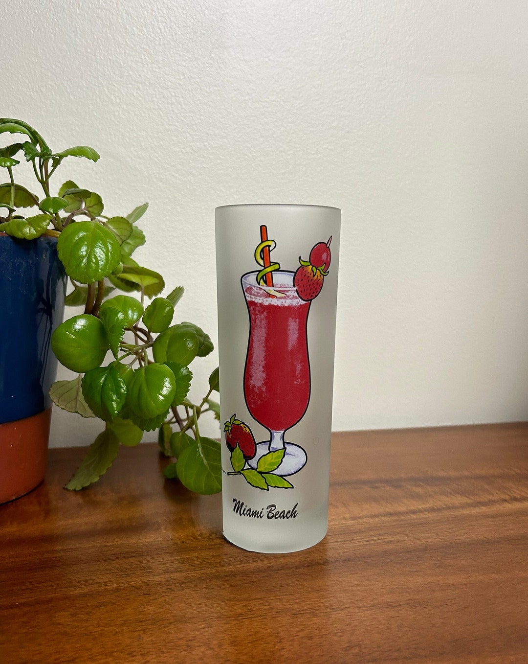 Miami Beach Strawberry Daiquiri Glass - Etsy