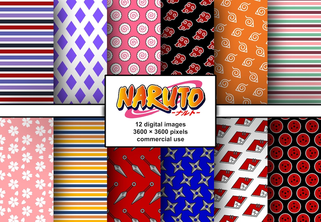 Naruto Digital Paper Seamless Pattern Anime - Etsy