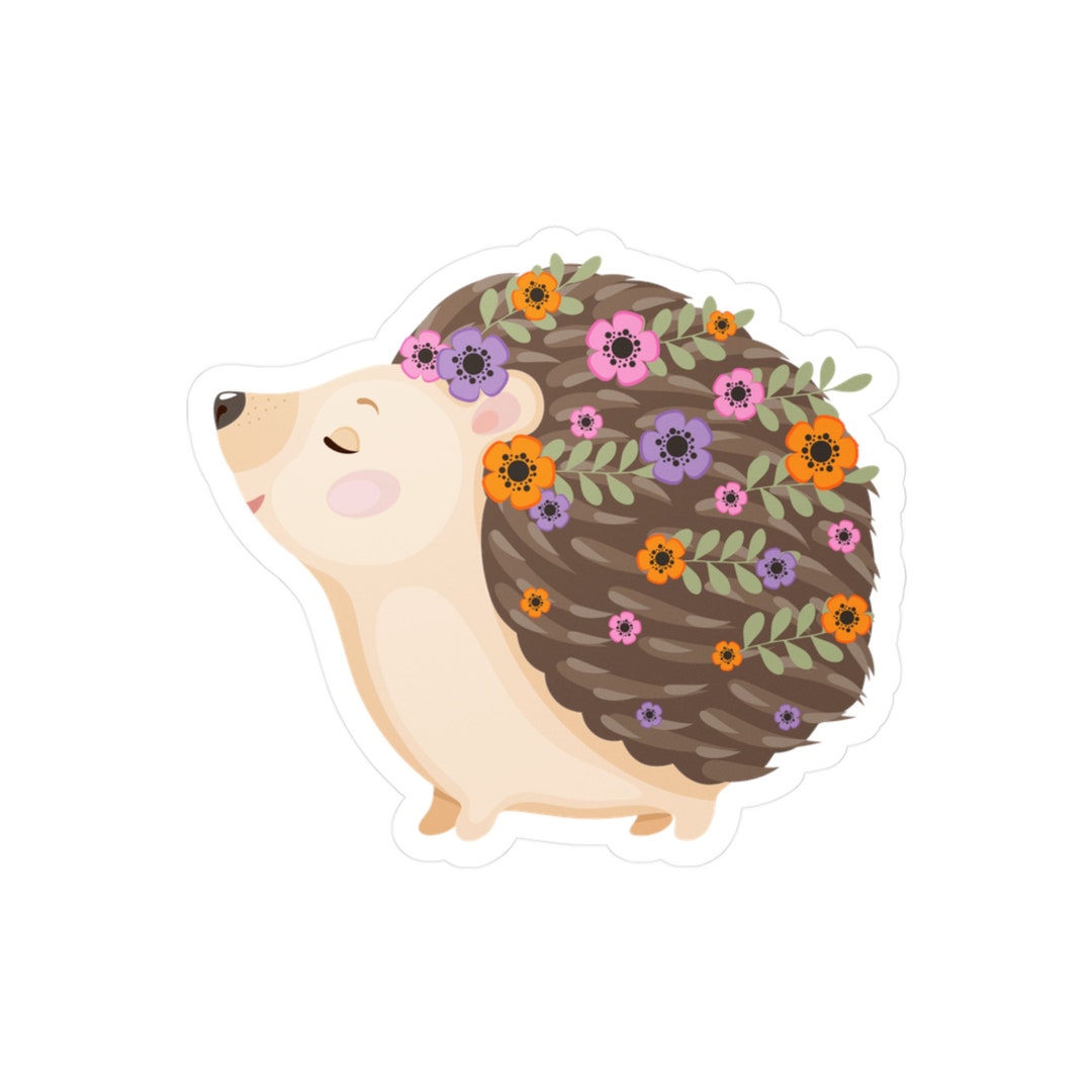 Spring Flowers Hedgehog Vinyl Decal - Etsy
