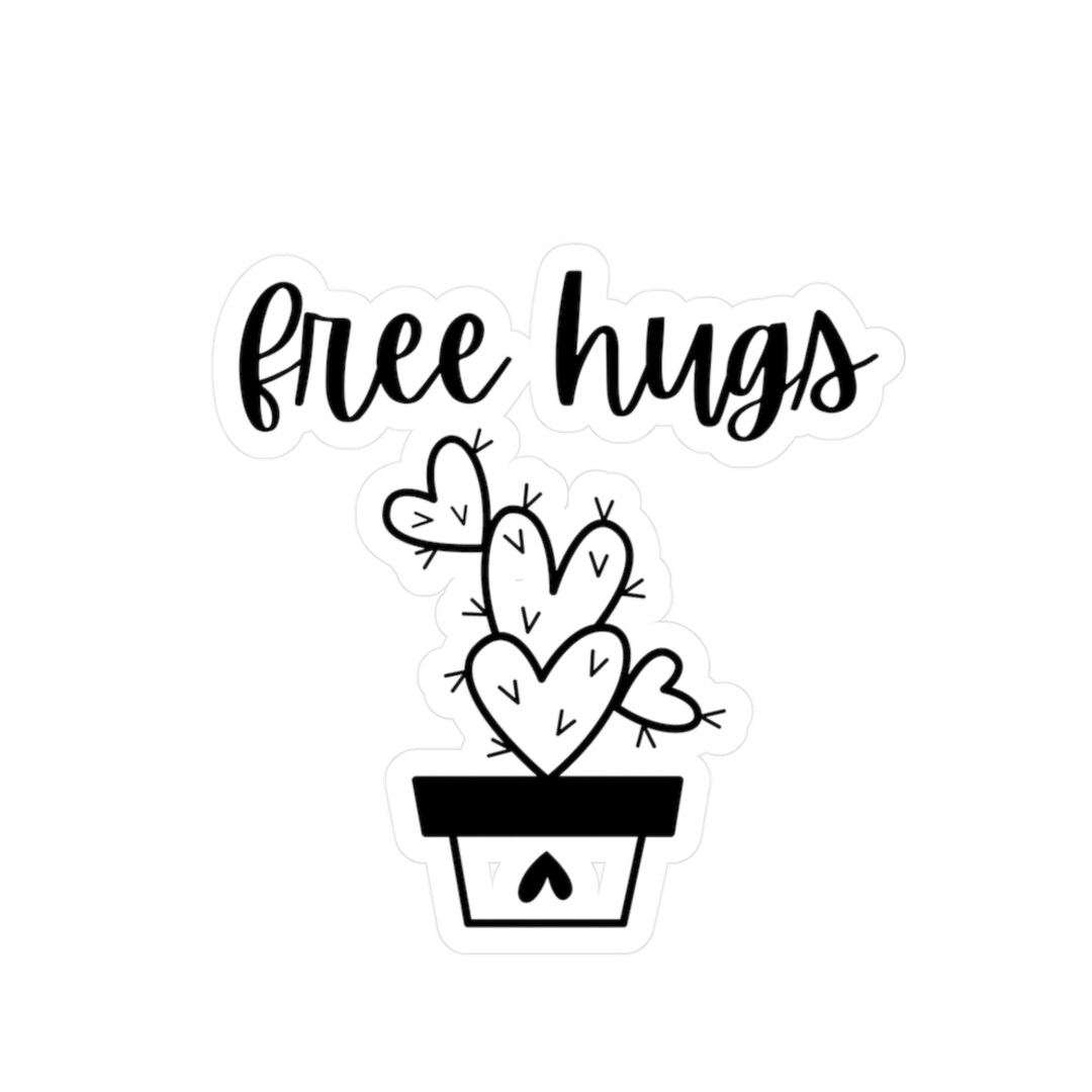 Free Hugs Cactus Vinyl Decal - Etsy
