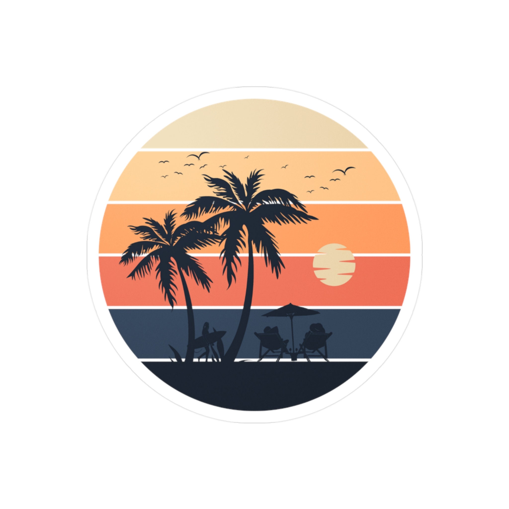 Sunset Beach Vinyl Decal - Etsy
