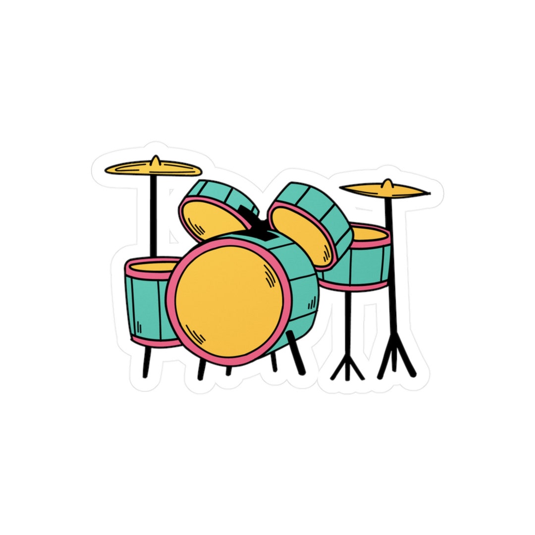 Drum Set Vinyl Decal - Etsy