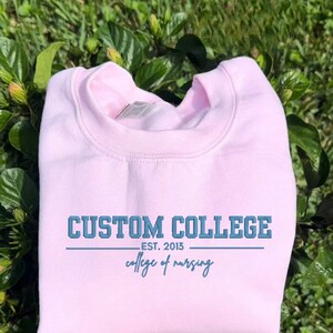 Custom College Embroidered Sweatshirt, Custom College Crewneck ...