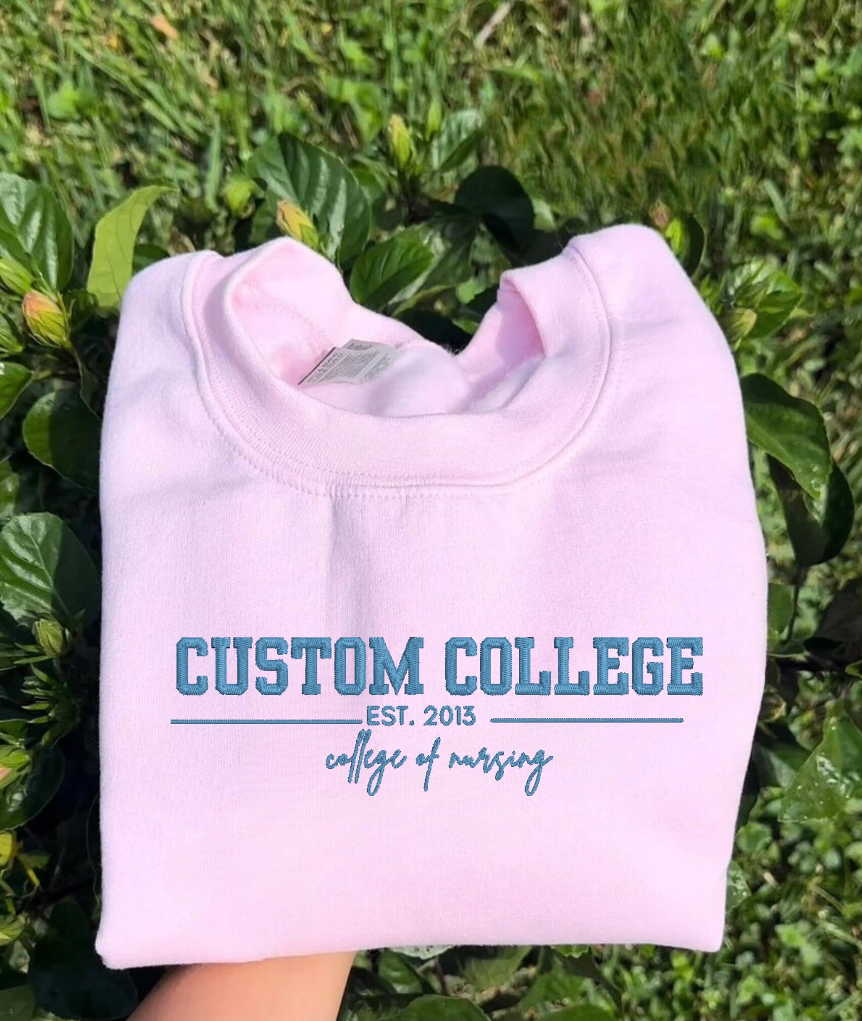 Custom College Embroidered Sweatshirt, Custom College Crewneck ...