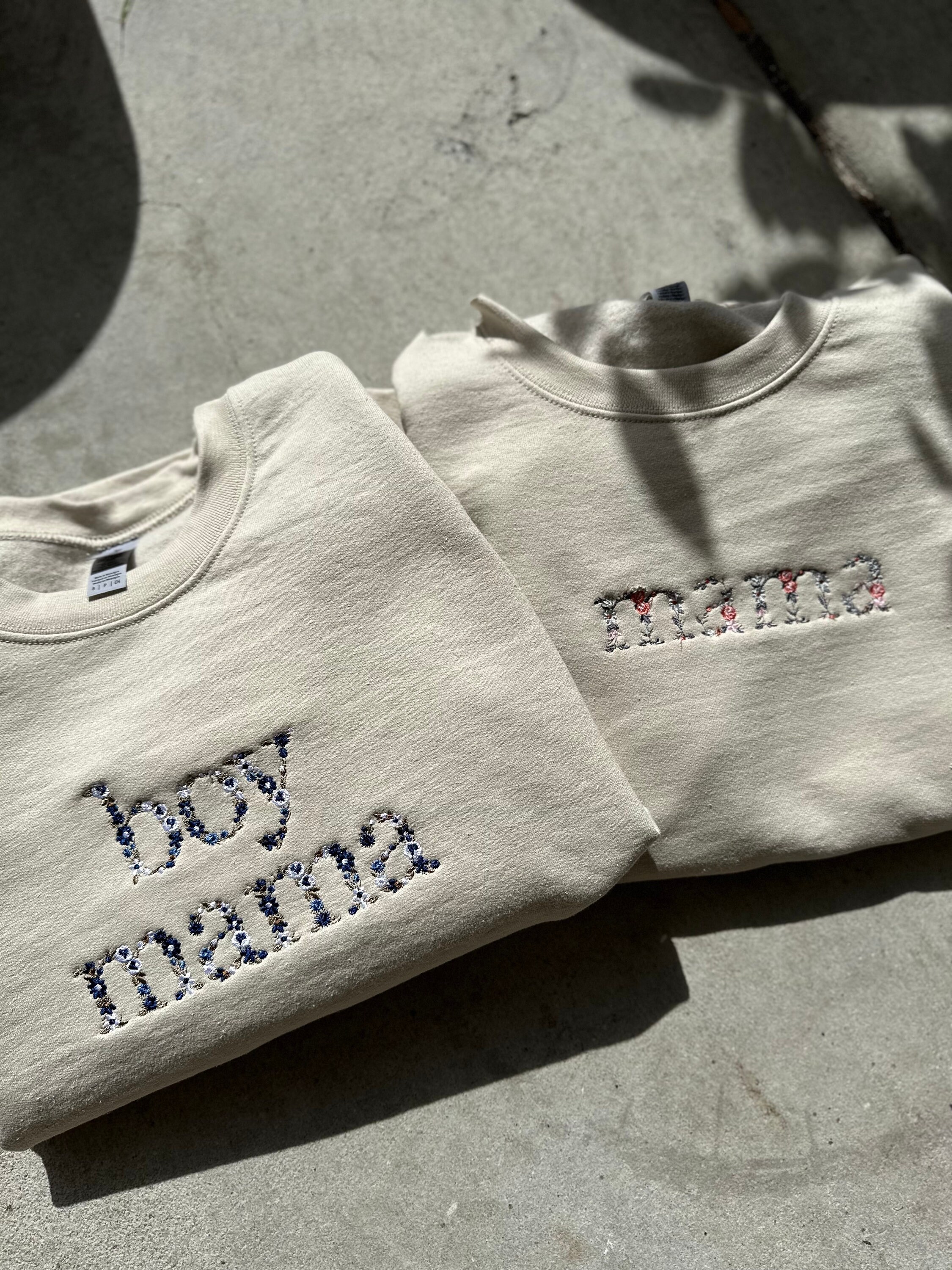 Custom Embroidered Floral Mama Embroidered Sweatshirt, Mama Crewneck ...