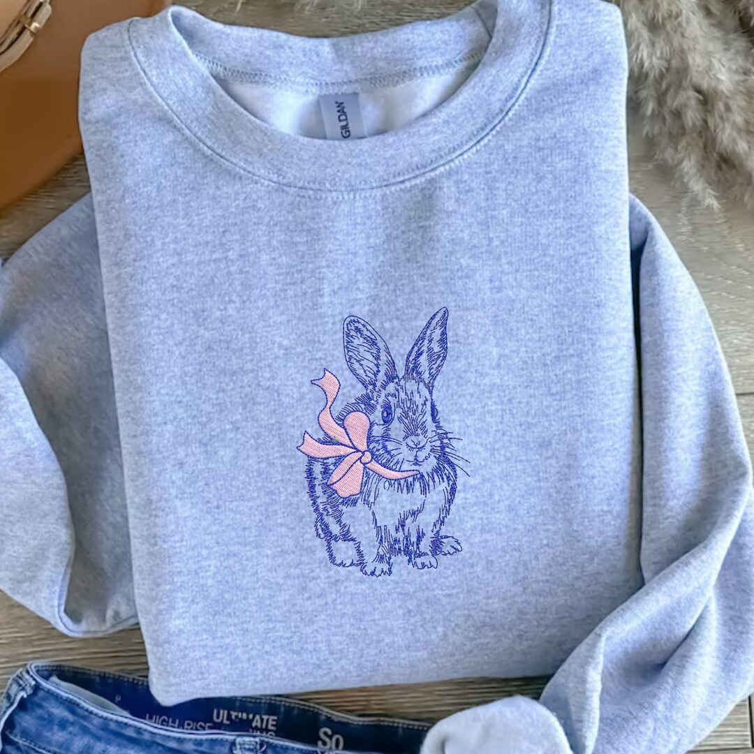 Custom Embroidered Easter Sweatshirt, Embroidered Coquette Sweater ...