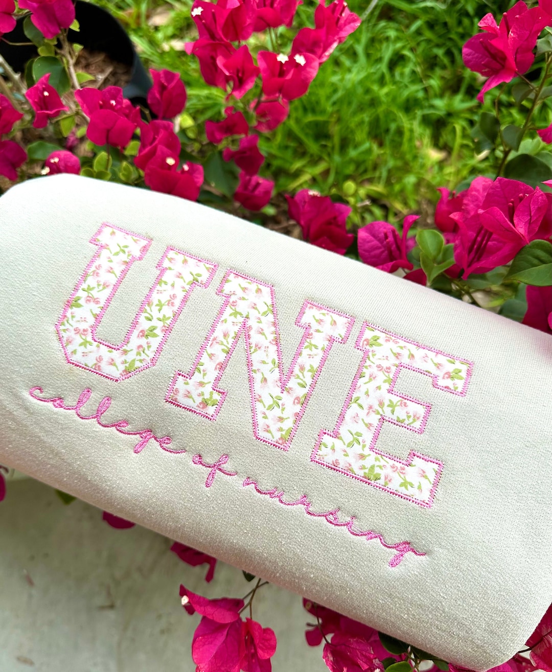 Custom College Applique Embroidered Sweatshirt, Custom College Crewneck ...