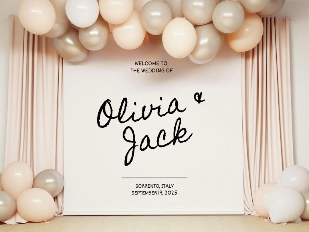 Custom Wedding Sign, Custom Wedding Backdrop, Welcome Sign for Wedding ...