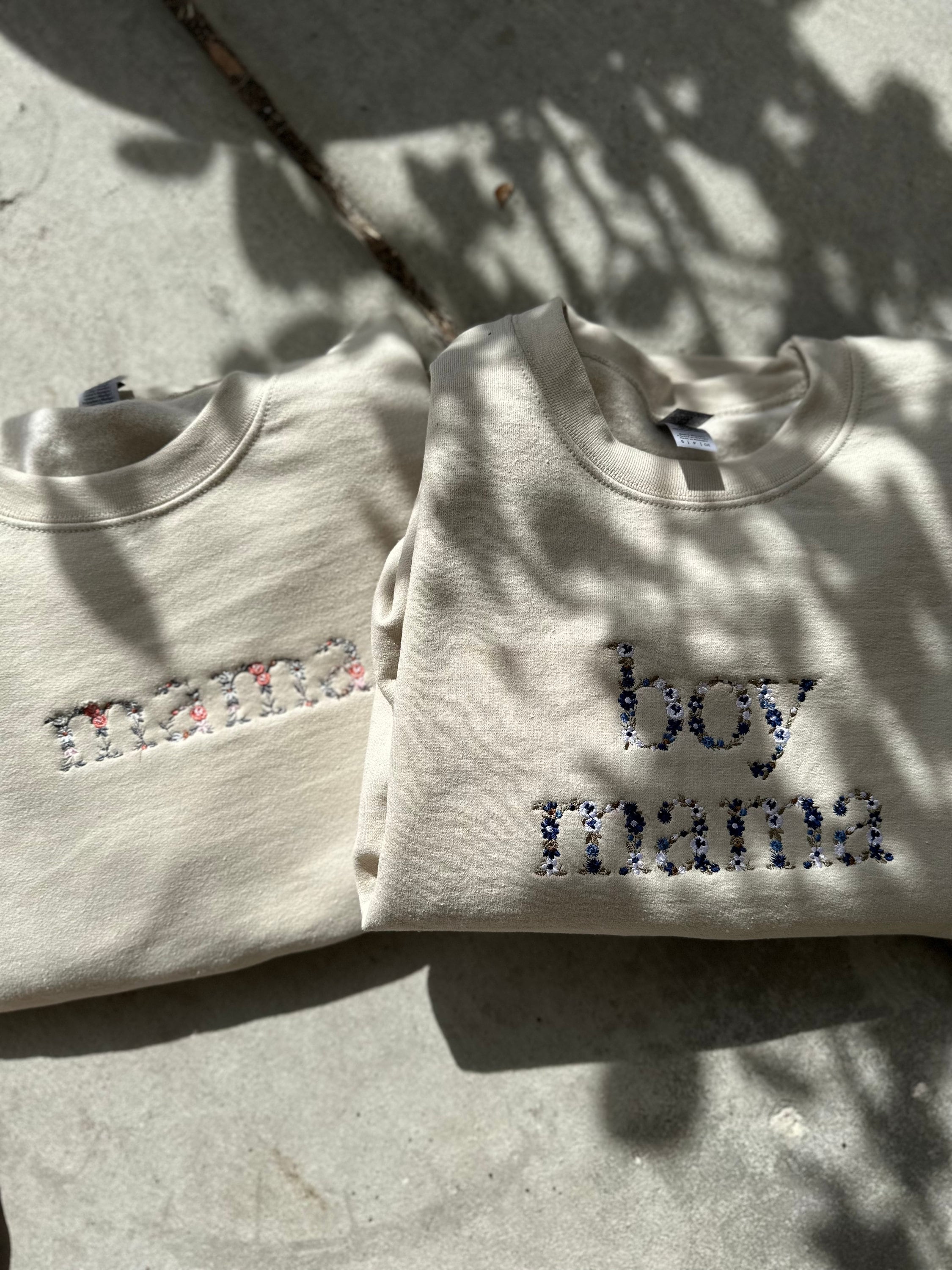Custom Embroidered Floral Mama Embroidered Sweatshirt, Mama Crewneck ...