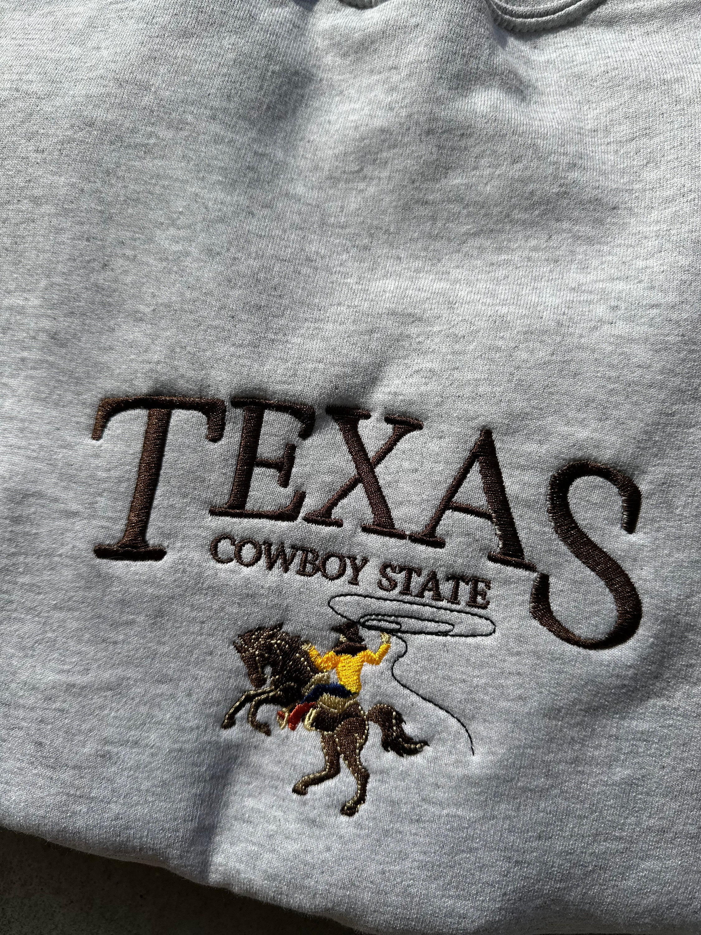 Texas Cowboy State Embroidered Sweatshirt, Vintage Western Sweatshirt ...