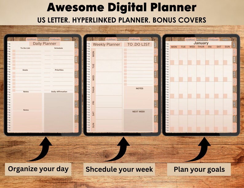 Digital Monthly Planners Goodnotes, Digital Planners Mental Health and ...