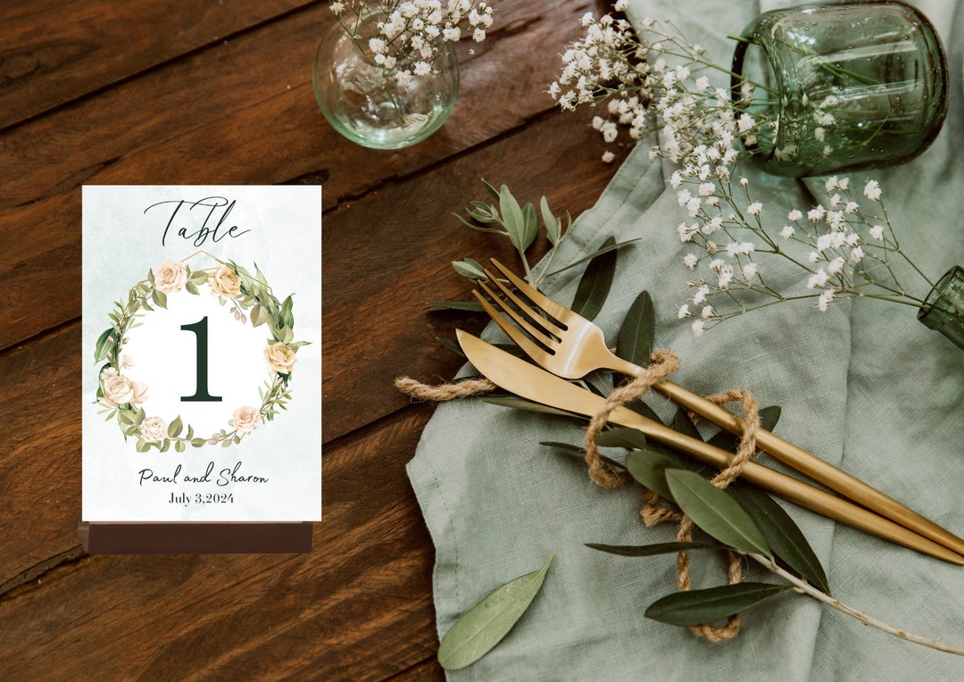 Editable Wedding Table Numbers Template (5x7)- PDF, Customizable and ...