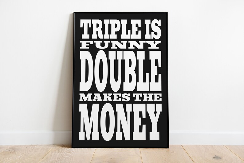 Triple is Funny Double Makes the Money Dart Quote, Digital Download ...