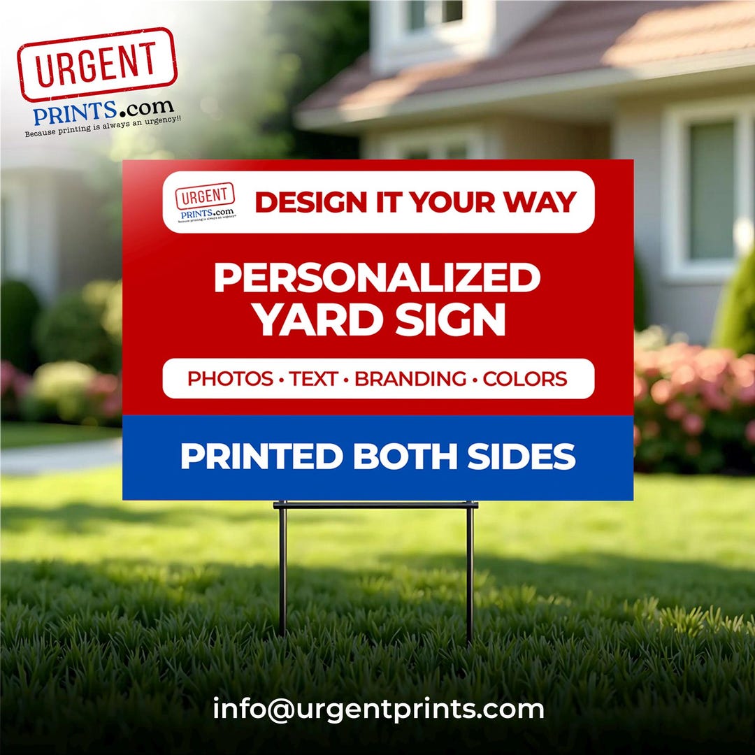 Custom Coroplast Yard Sign Printing, 24x18 Double-sided, Personalized ...