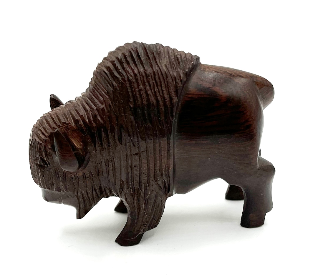 Hand-carved Ironwood Buffalo Sculpture - Etsy
