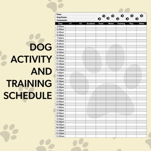 Dog Activity Tracker, Chart, and Schedule potty, Training, Feeding ...