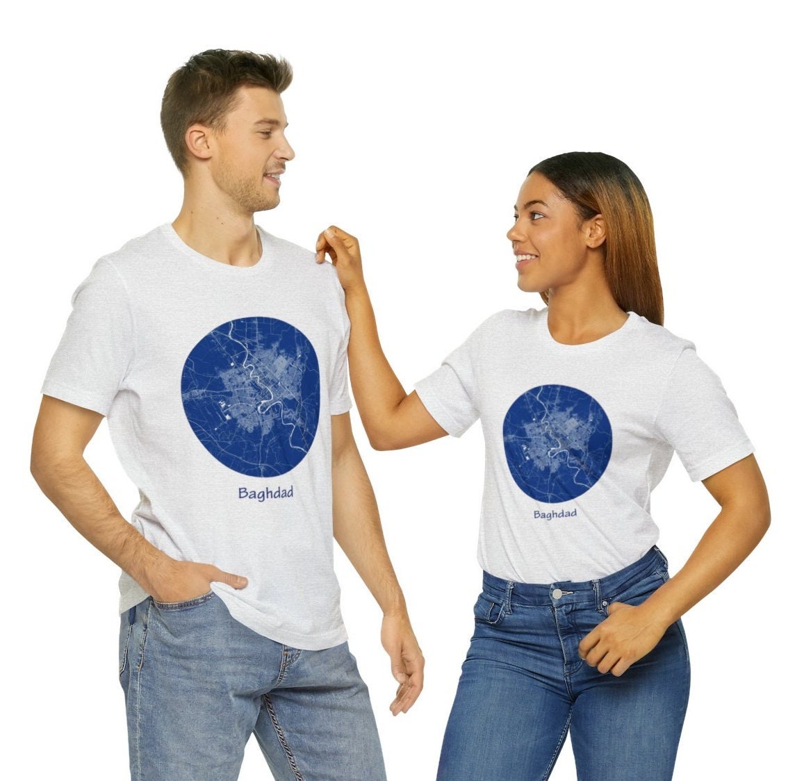 Baghdad Map T-shirt, Iraq City Souvenir Tee - Etsy
