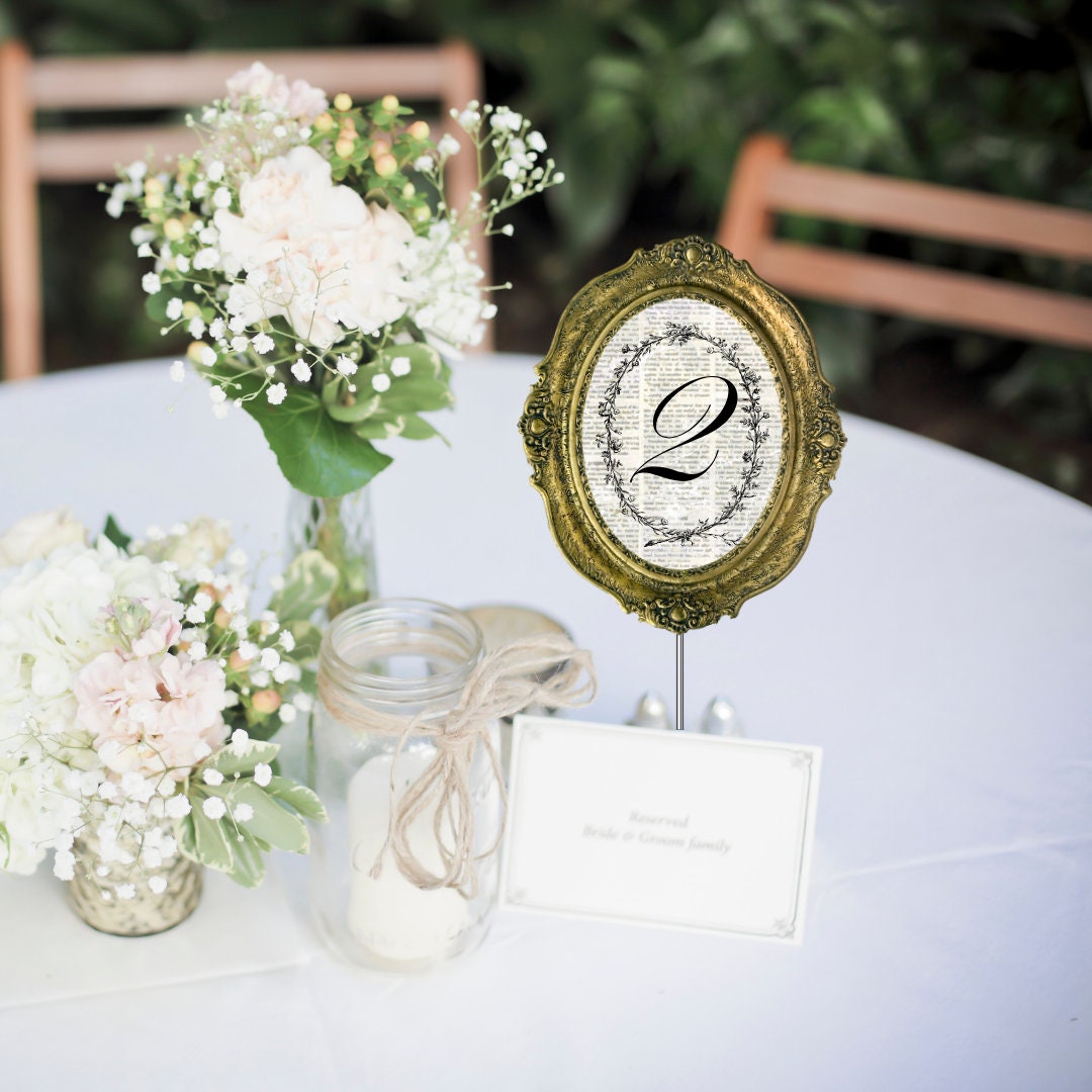 Ivory Wedding Table Number Signs SVG/PNG- Ivory Table Number Display ...