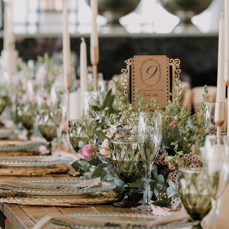 Ivory Wedding Table Number Signs SVG/PNG- Ivory Table Number Display ...