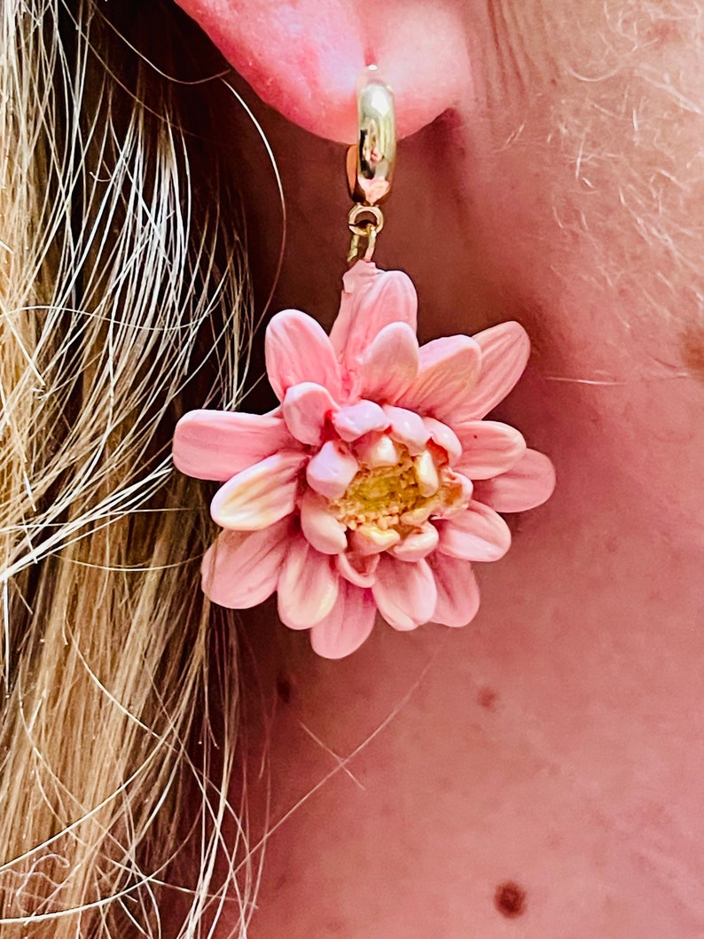 Pink Water Lilies Polymer Clay Earrings - Etsy