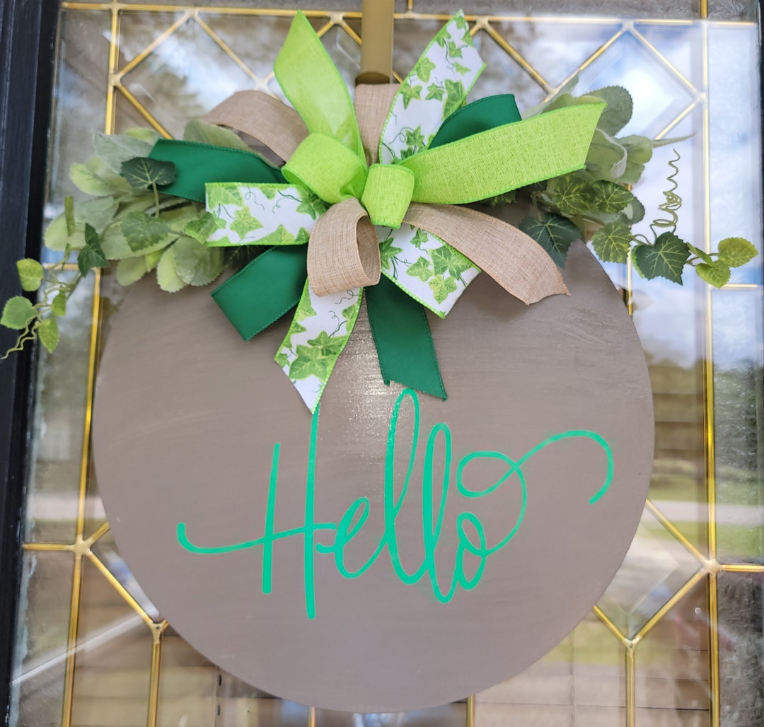 Ivy/green Wood Door Sign - Etsy