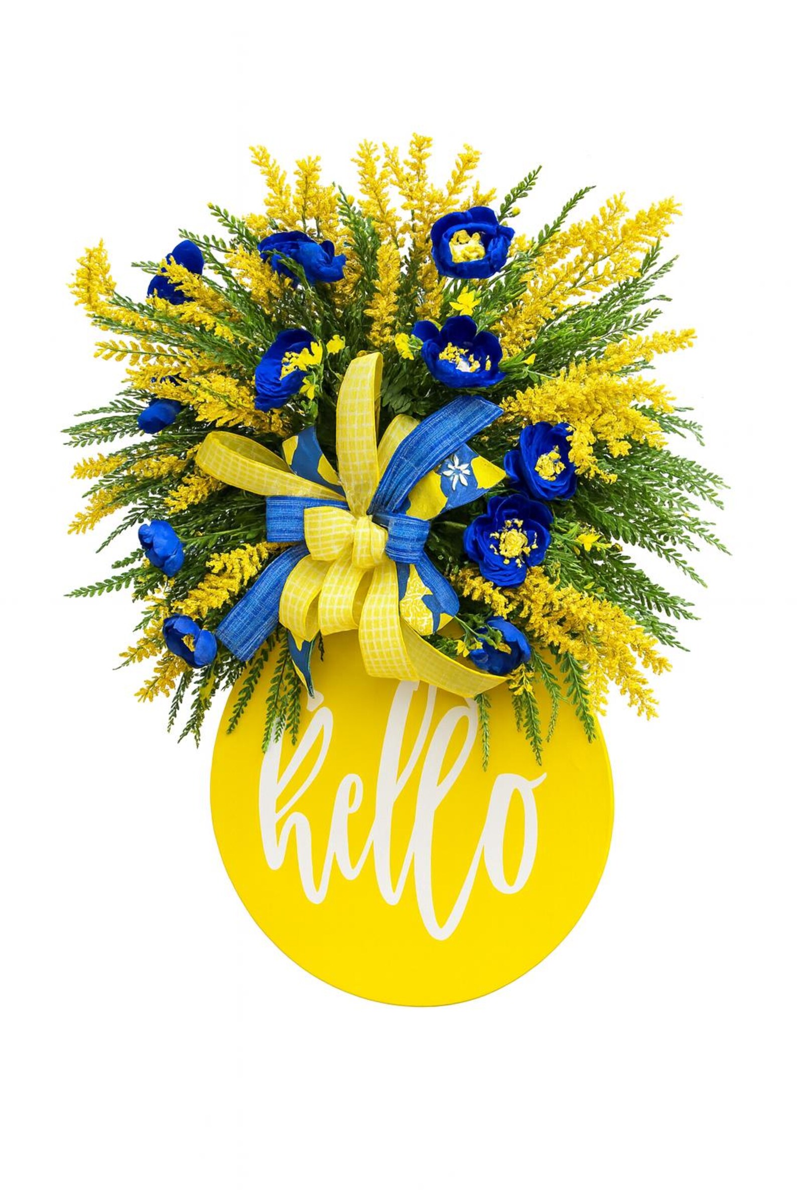 Yellow Hello Door Hanger - Etsy