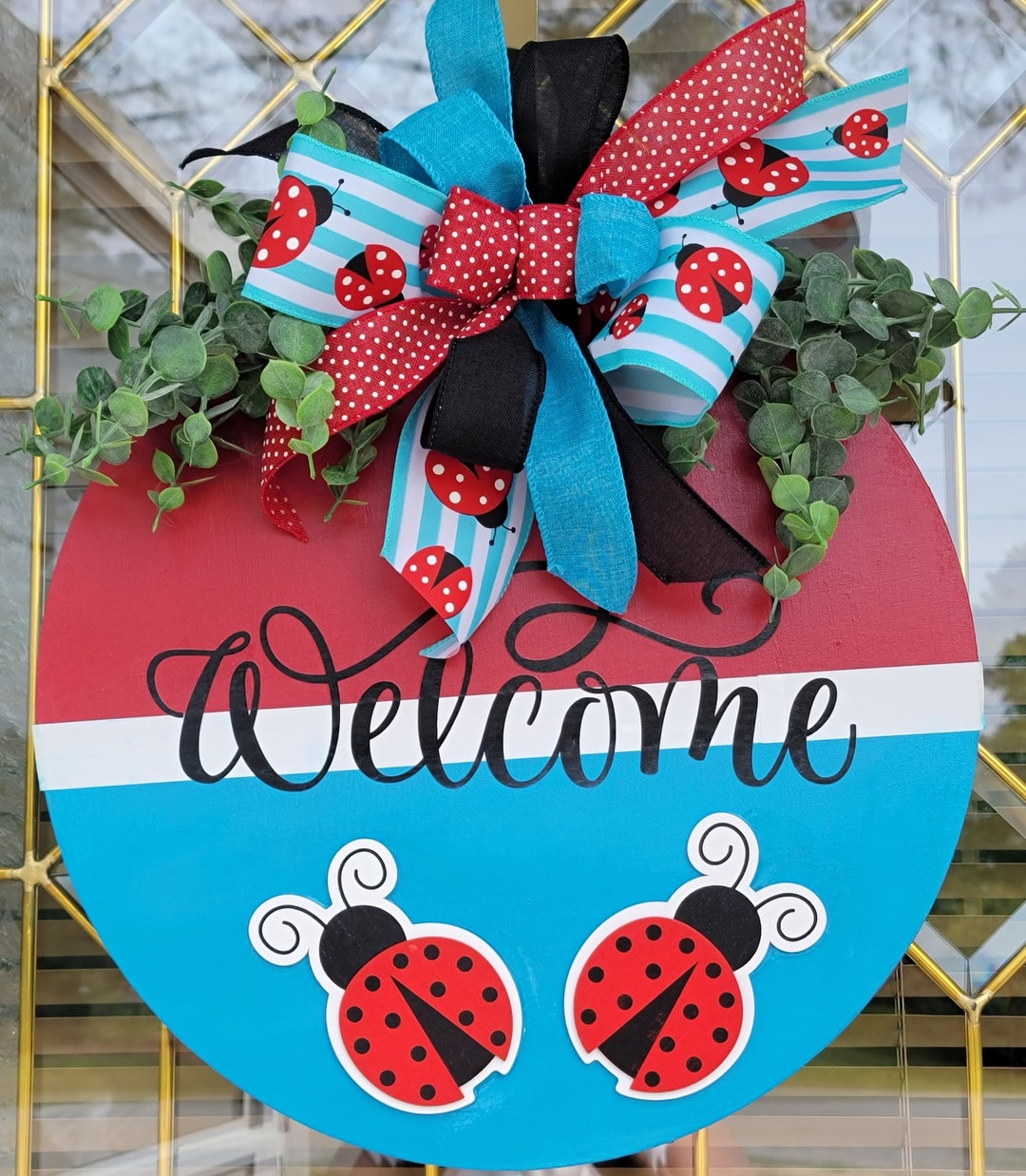 Ladybug Wood Door Sign - Etsy