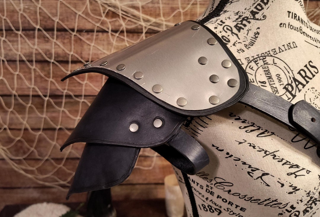 Leather Pauldron With Silver Plate - Etsy