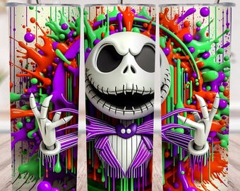 Scary Movie Nightmare Tumbler Wrap, Halloween Tumbler, Jack and Sally ...