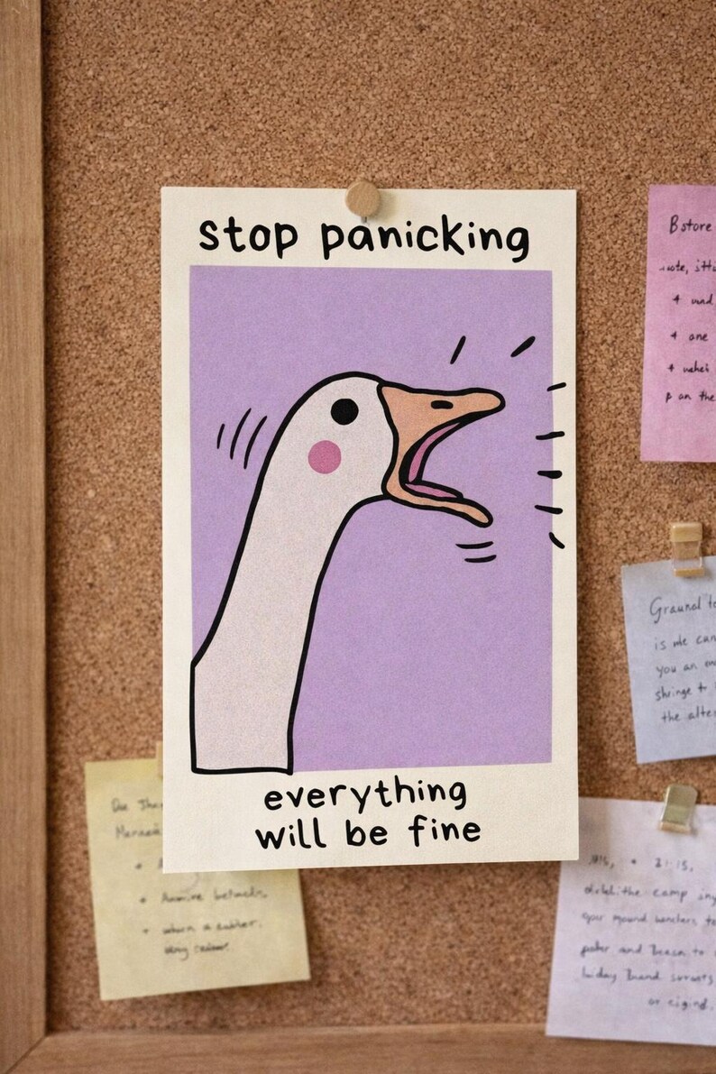 Funny Goose Illustration Postcard Set, Motivational Quote, Friendship ...