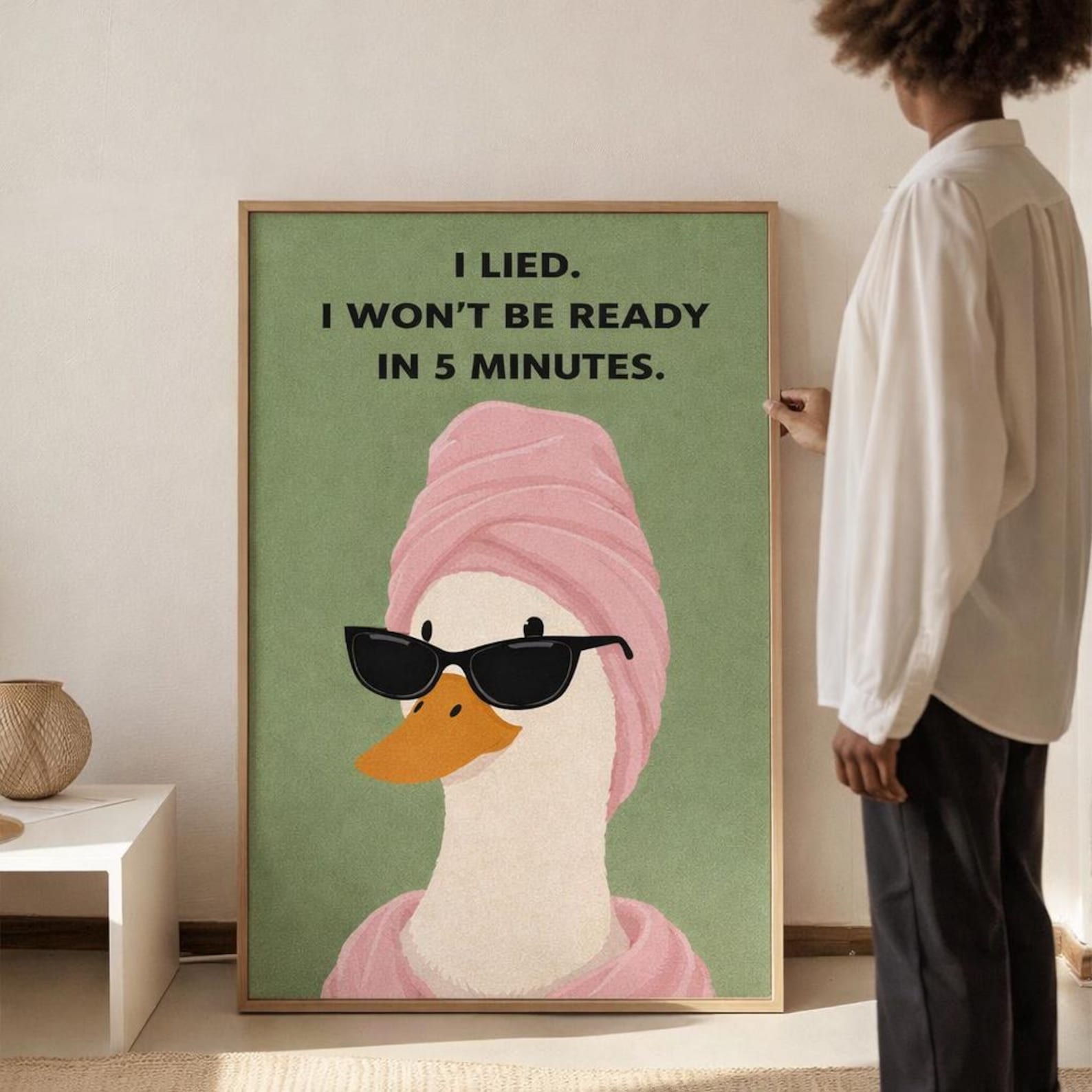Diva Duck Bathroom Art Print: I Lied I Won't Be Ready Five Minutes ...