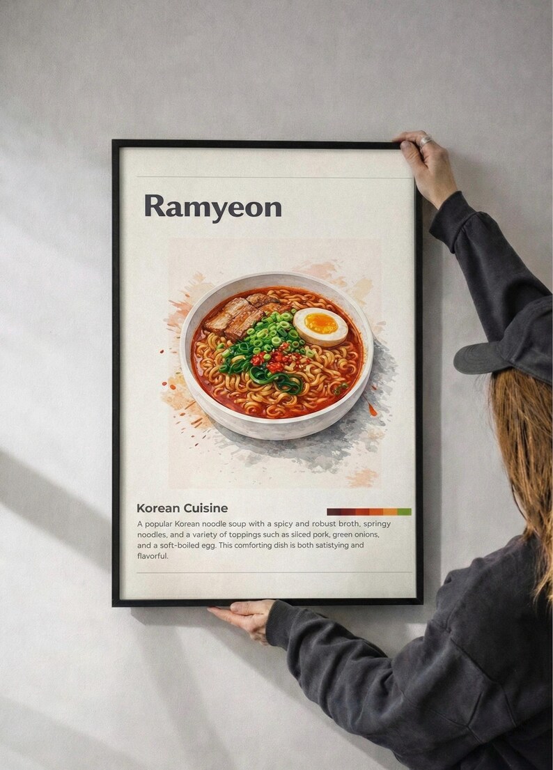 Korean Ramyeon Poster: Minimalist Ramen Art (digital Download) - Etsy