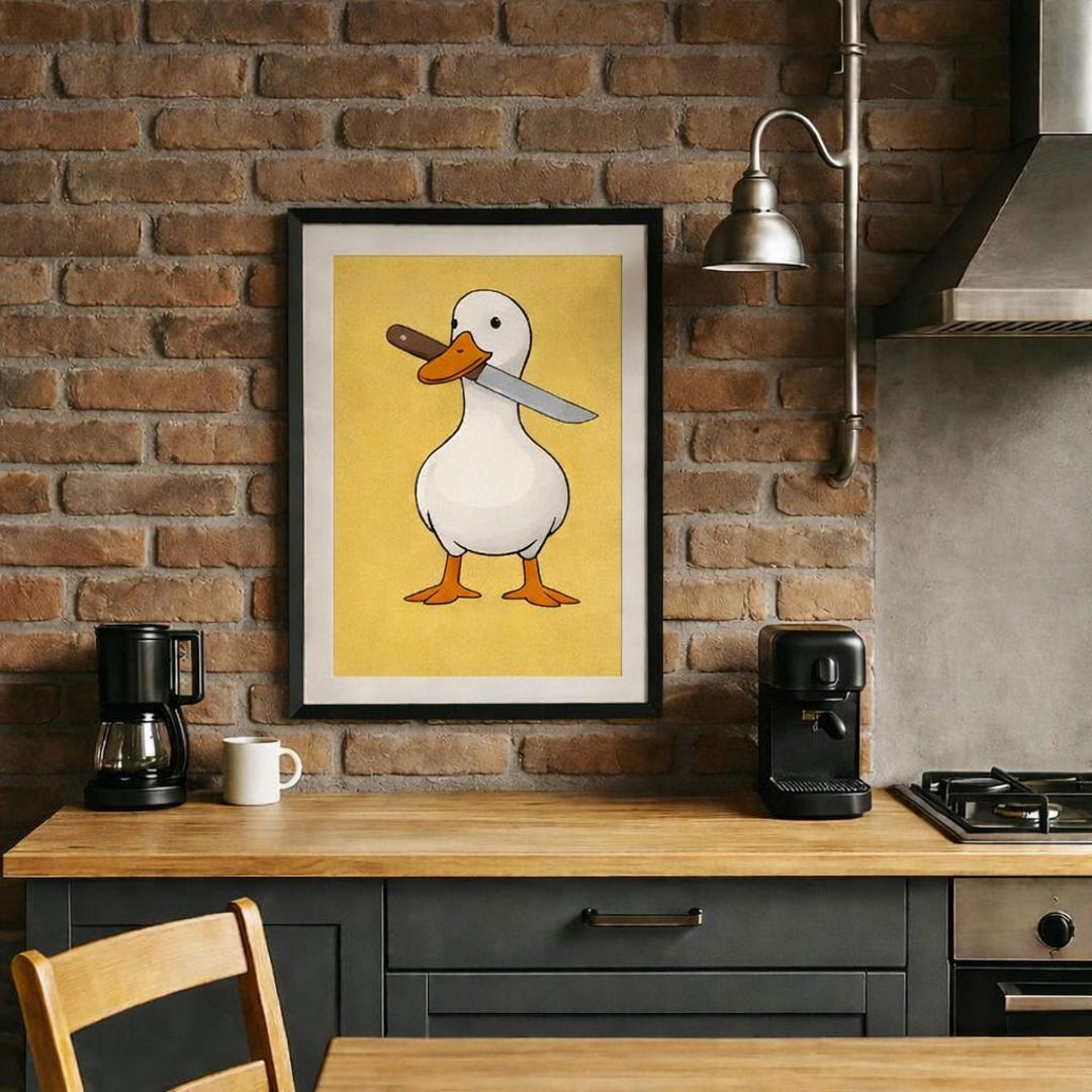 Funny Silly Duck Kitchen Poster, Quirky Kitchen Humour Art (digital ...