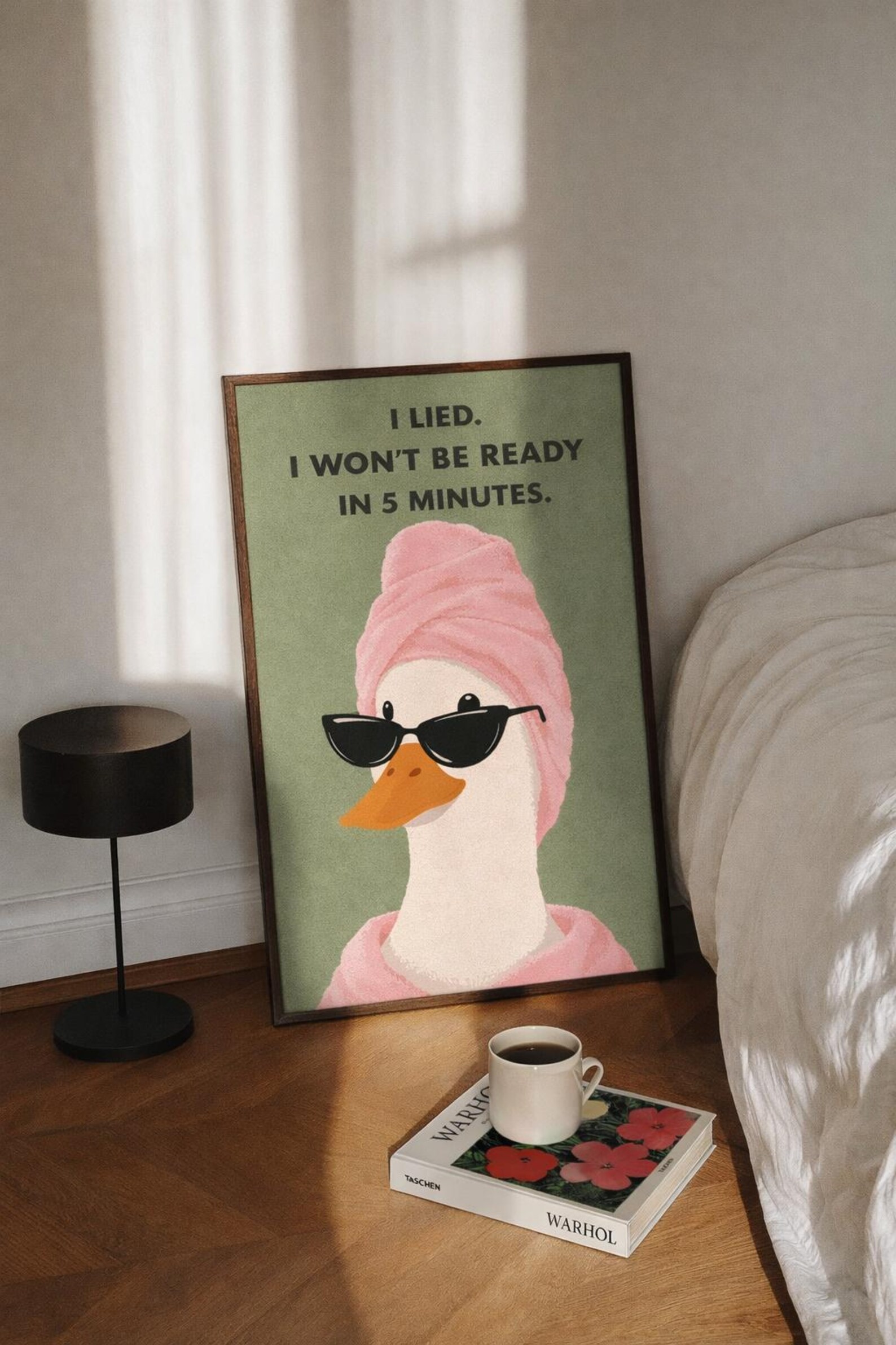Diva Duck Bathroom Art Print: I Lied I Won't Be Ready Five Minutes ...