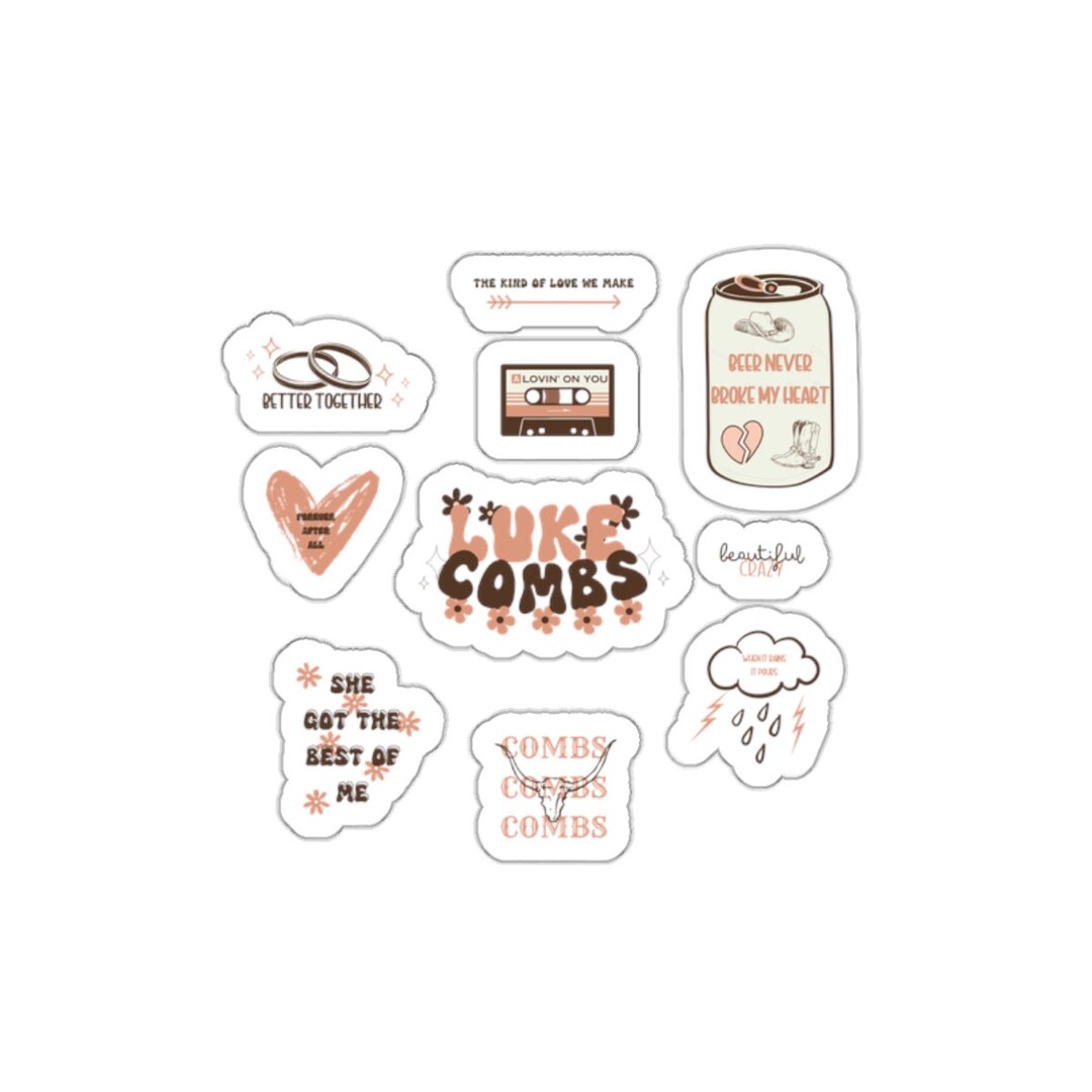 Luke Combs Inspired Peachy Rust Stickers | Country Vibes | Gift for Her ...