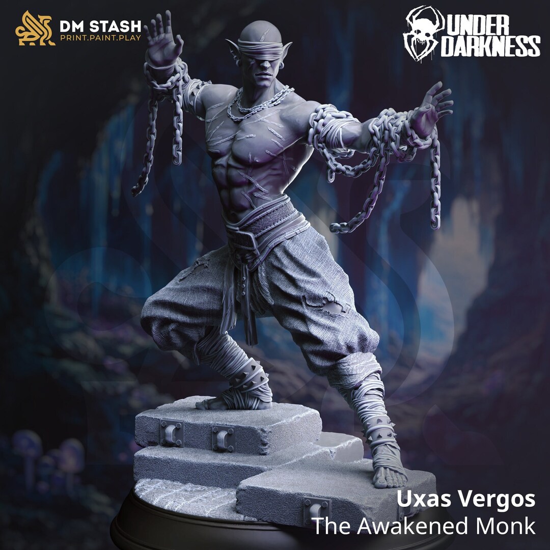 Drow Monk From DM Stash's Under Darkness Set. Total Height. Apx. 43mm ...