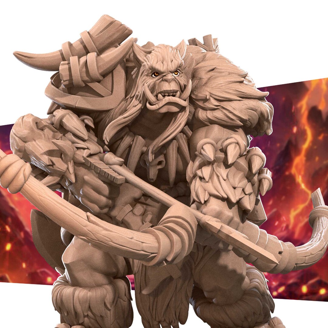 Orc Ranger W/ Bear From Bite the Bullet's Orcs Set. Total Height Apx ...