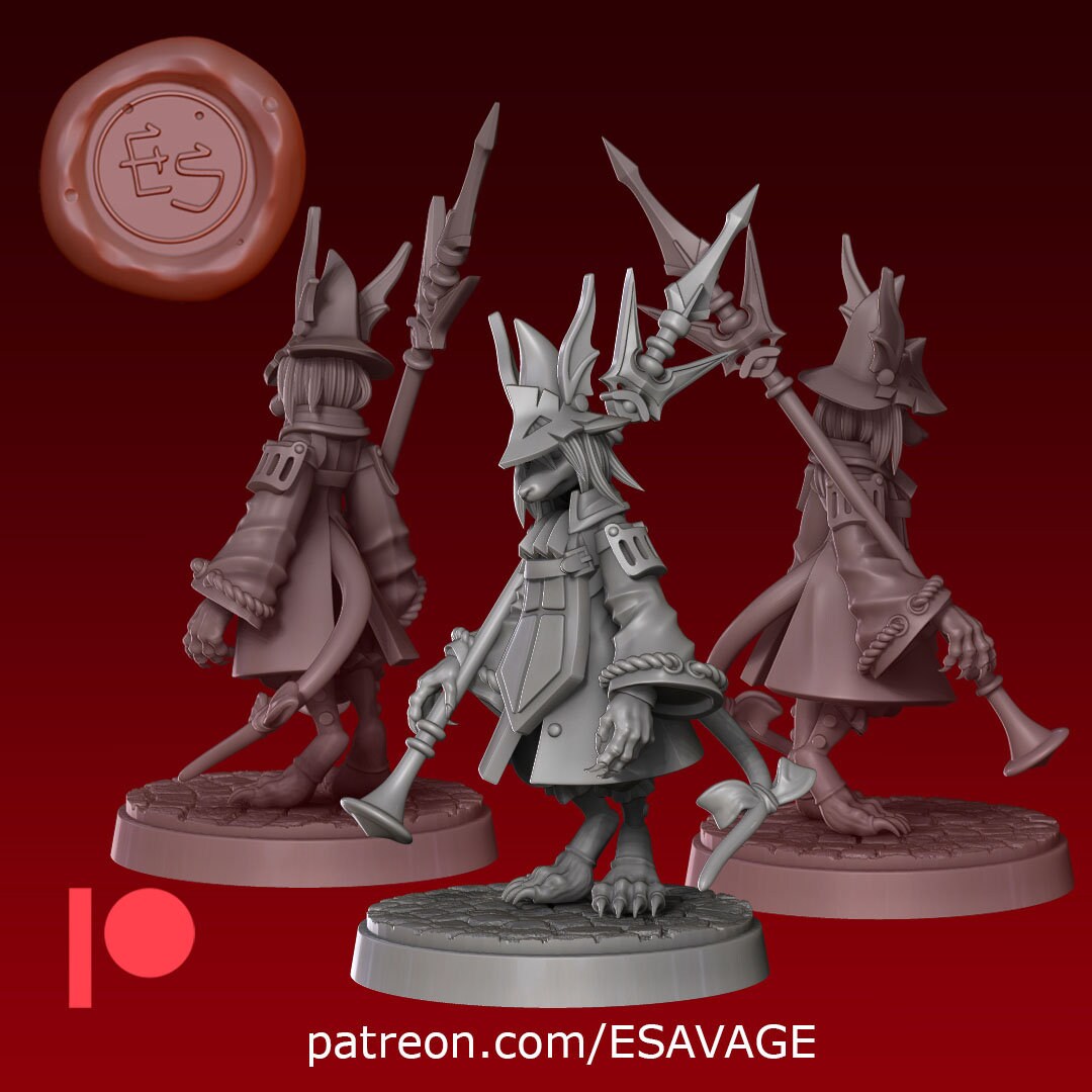 Ratfolk Dragoon/lancer From Ethan Savage Studio. Total Height Apx. 55mm ...