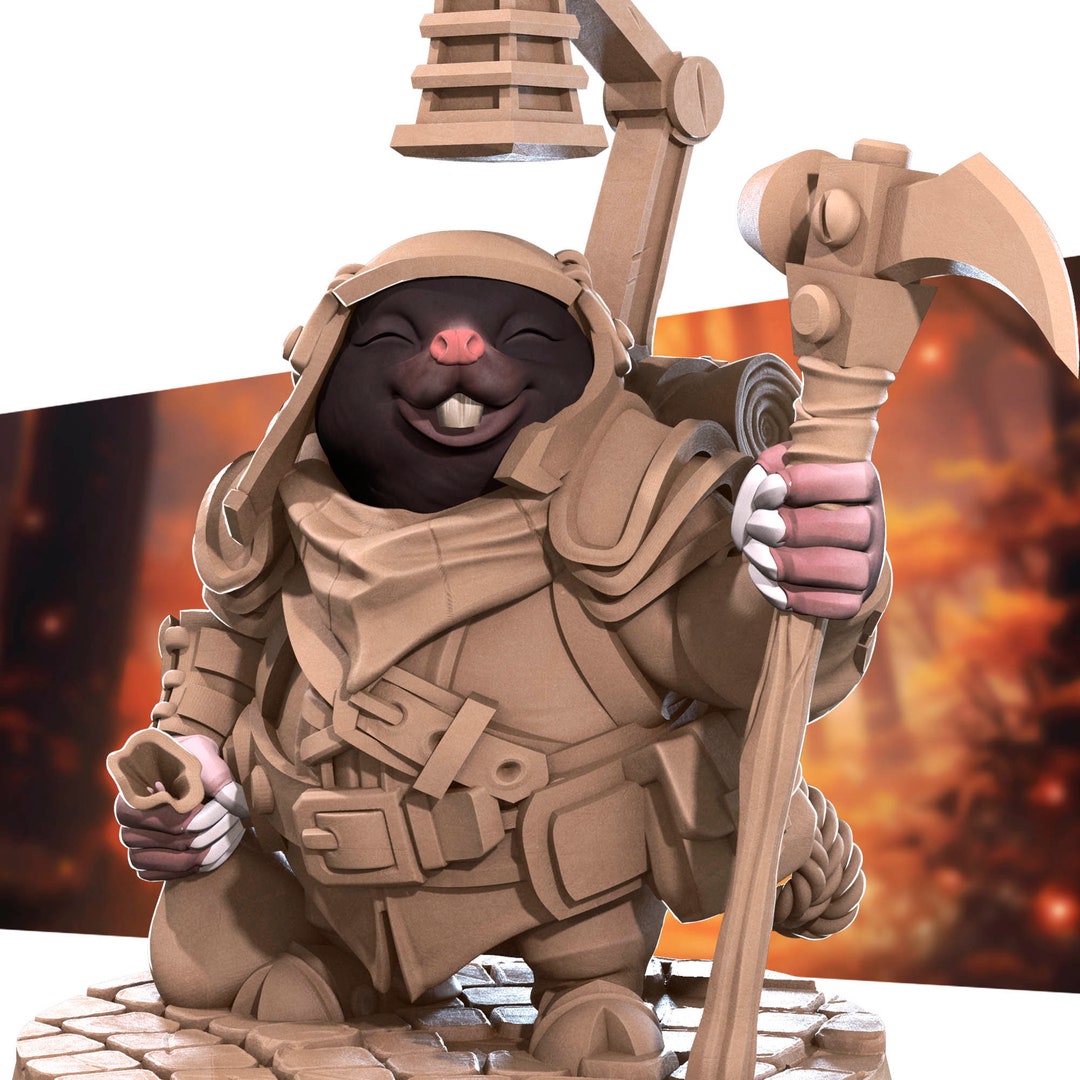 Mole Artificer From Bite the Bullet's Grove Haven Set. Total Height Apx ...