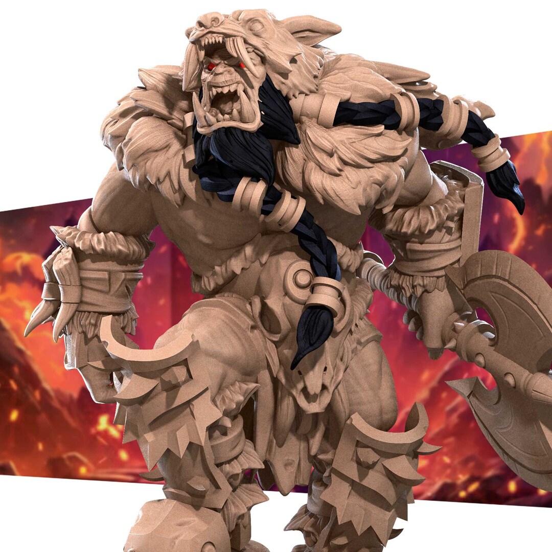 Orc Barbarian From Bite the Bullet's Orcs Set.total Height Apx. 62mm - Etsy