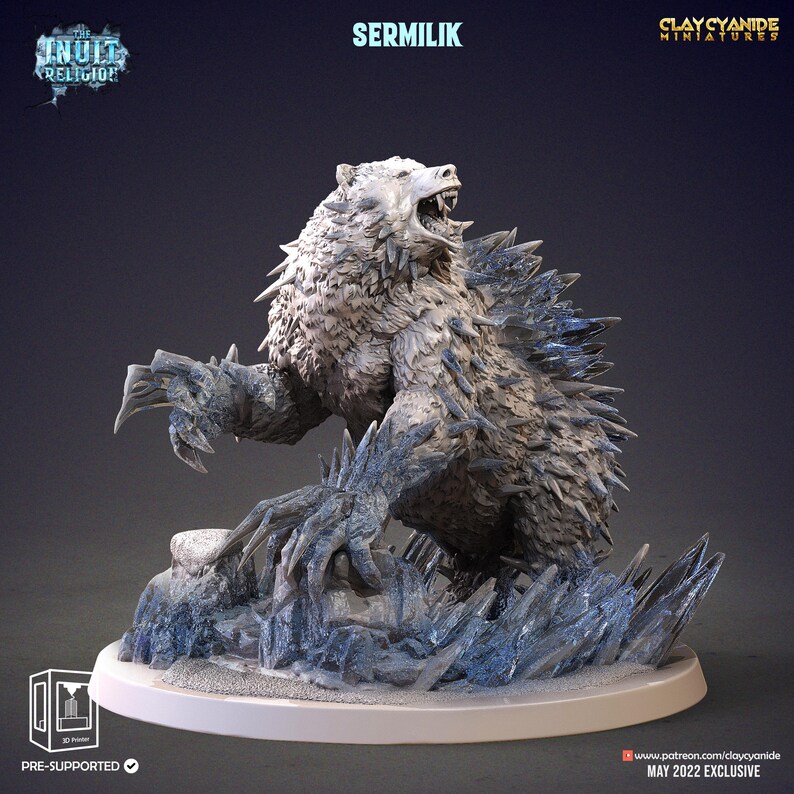 Ice-clad Polar Bear From Clay Cyanide's Inuit Series. Apx. 50mm - Etsy