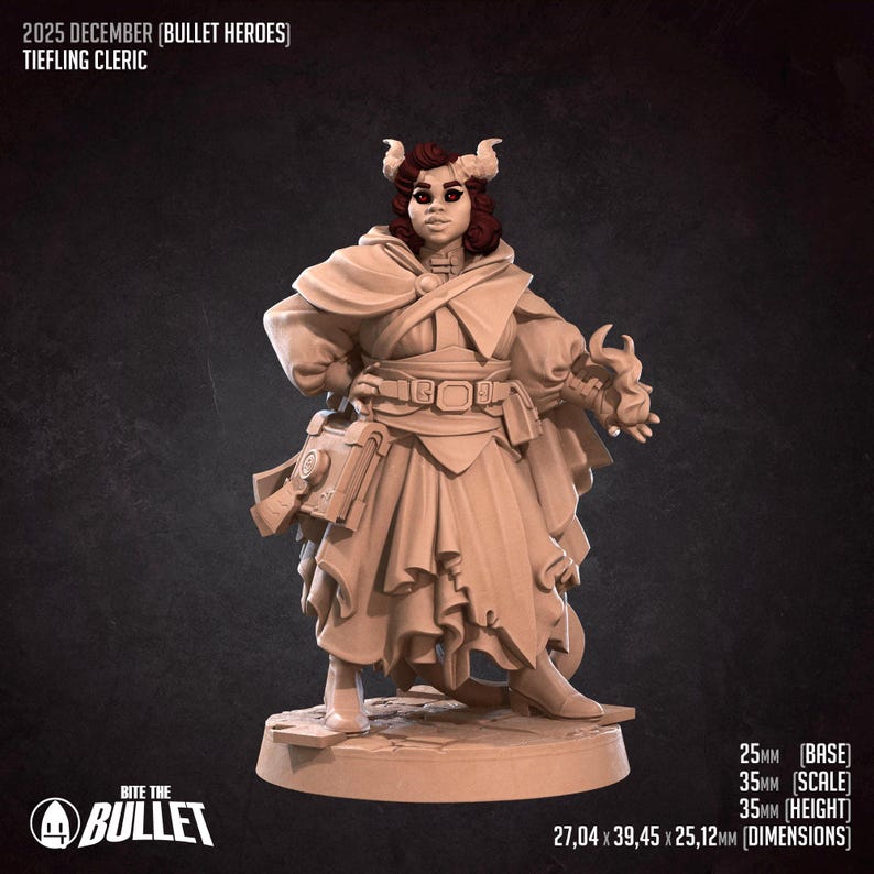 Tiefling Cleric From Bite the Bullet's Bullet Heroes Set. Total Height ...