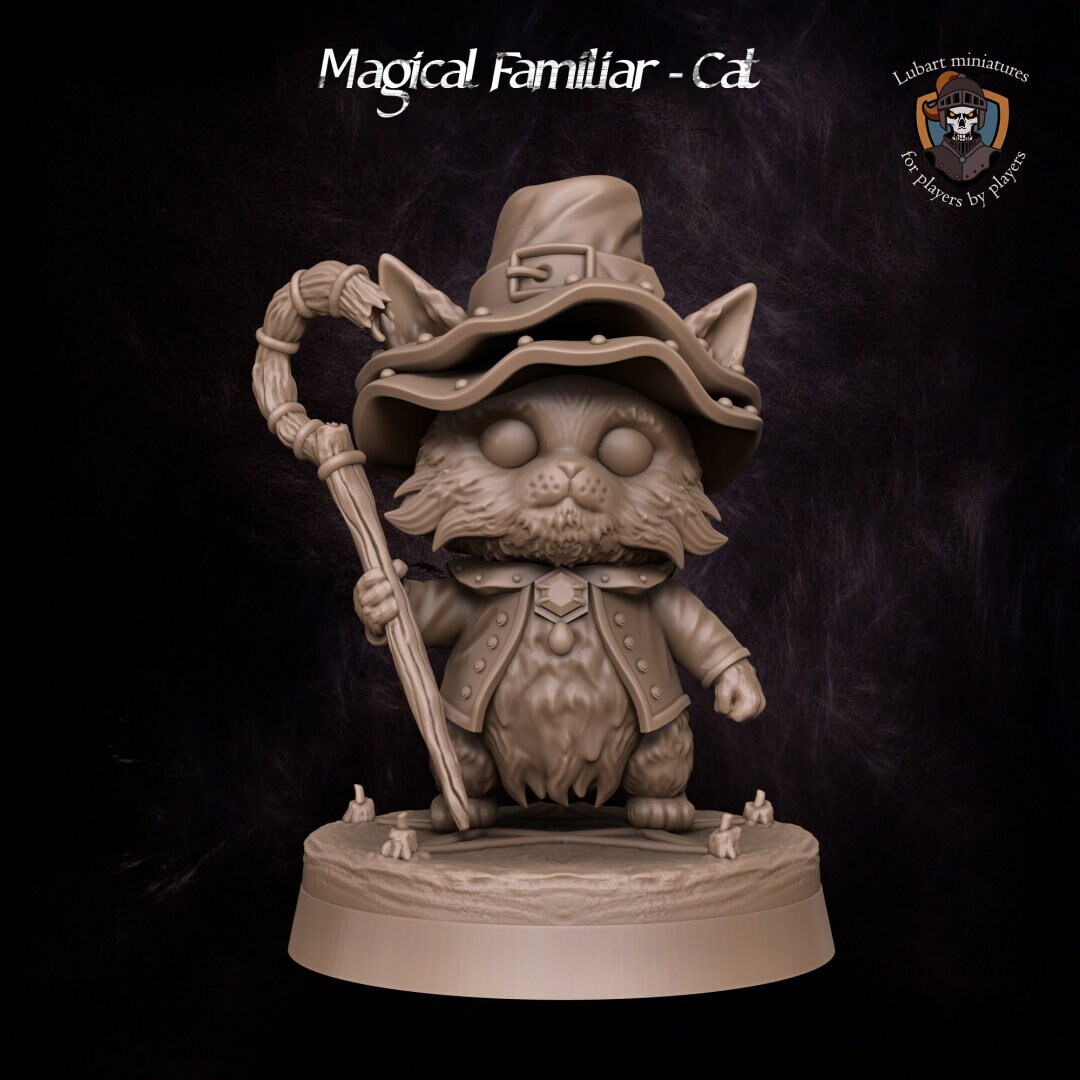 Cat Mage From Lubart's Magical Familiars Set. Total Height Apx. 34mm - Etsy