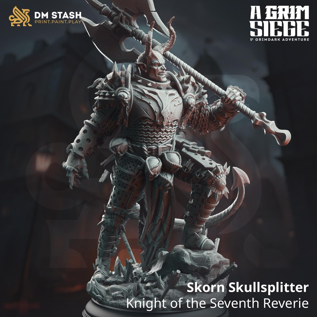 Devil Knight From DM Stash's A Grim Siege Set. Total Height Apx. 56mm ...