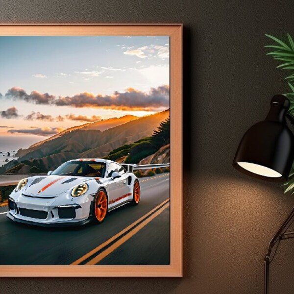 Porsche Print Porsche Art Porsche GT3RS Poster Exotic Car Wall Art Desk ...